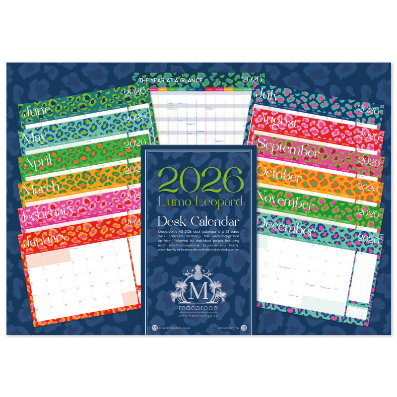 2026 Desk Calendar - Lumo Leopard – Macaroon